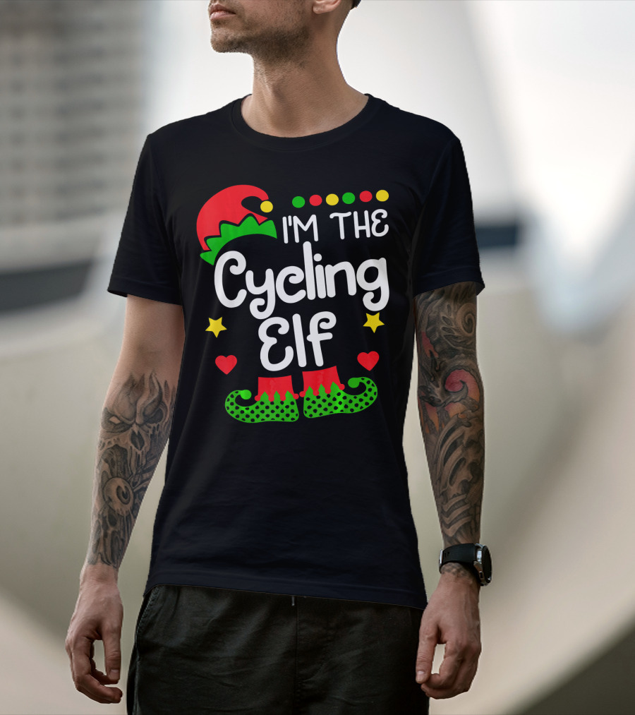 I'm The Cycling Elf Christmas Family Holiday Fun T-Shirt