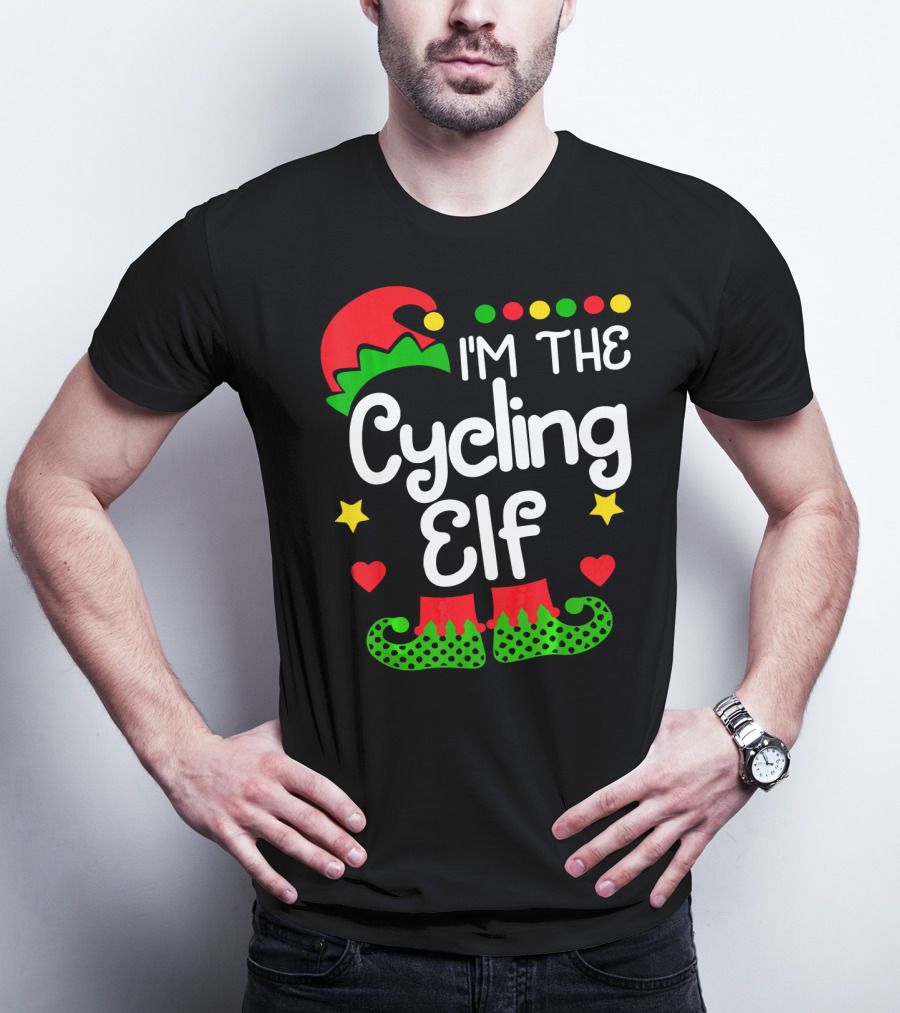 I'm The Cycling Elf Christmas Family Holiday Fun T-Shirt