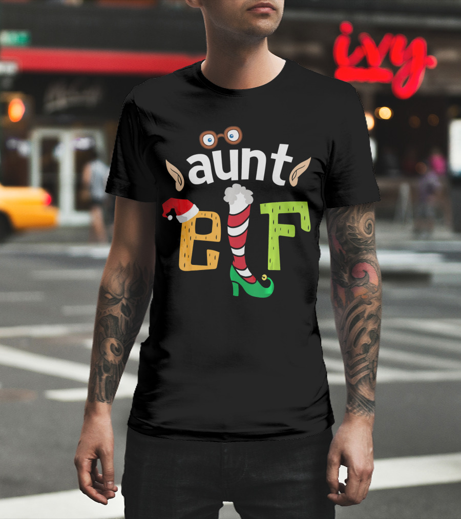 Aunt Elf Elf Squad Family Christmas Holiday Magic T-Shirt