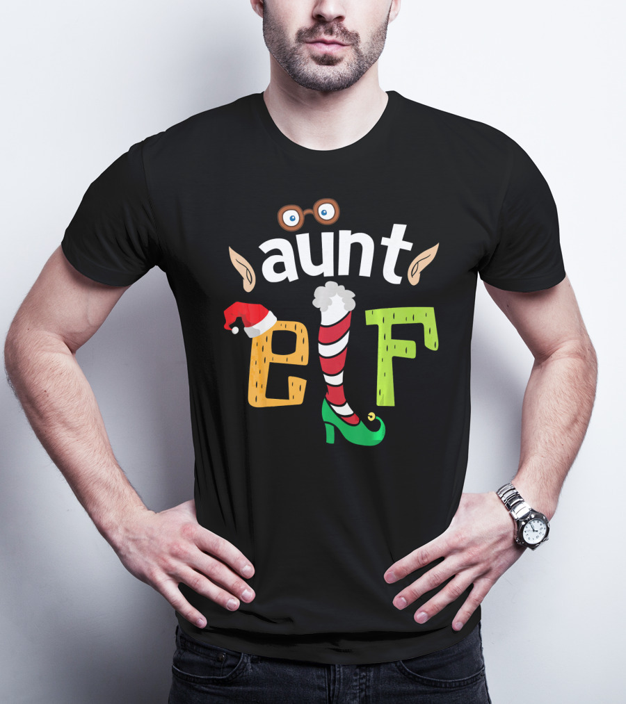 Aunt Elf Elf Squad Family Christmas Holiday Magic T-Shirt