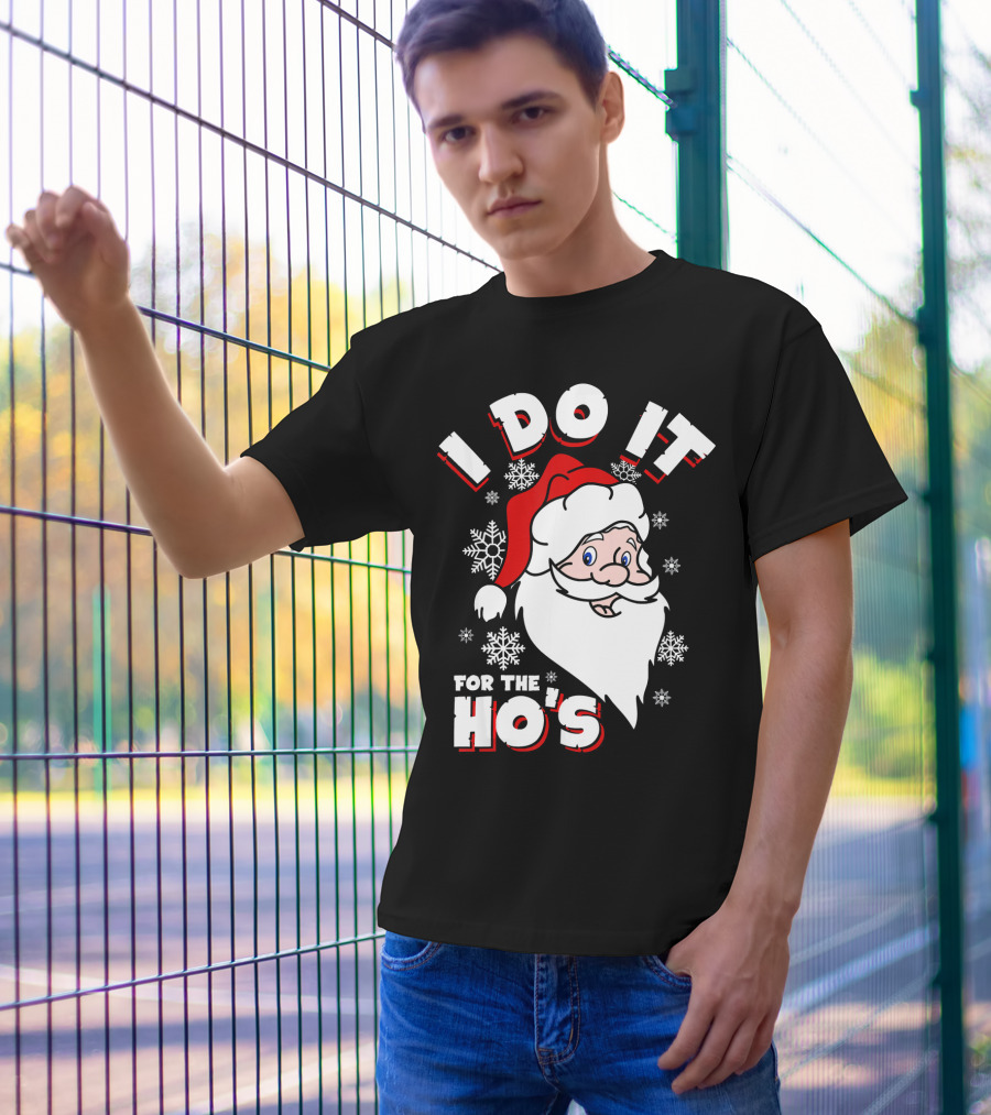 I Do It For The HOs Santa Snowflakes Christmas T-Shirt