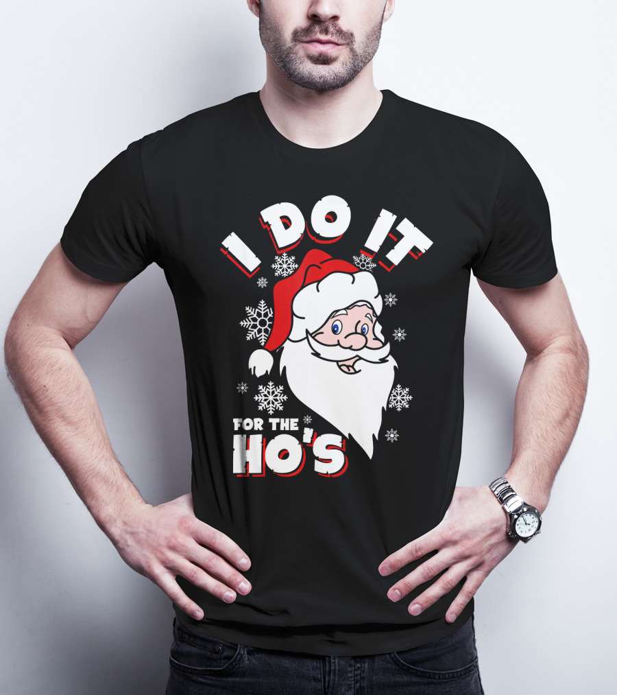 I Do It For The HOs Santa Snowflakes Christmas T-Shirt