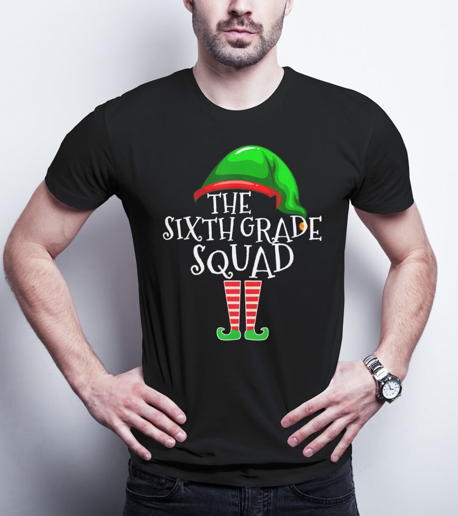 Sixth Grade Squad Elf Group Matching Christmas T-Shirt