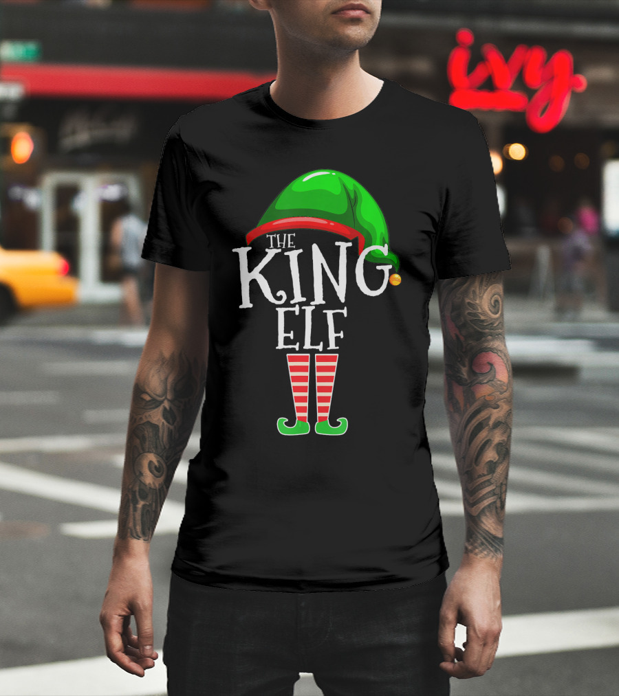 The King Elf Family Matching Group Christmas Outfit Holiday Helper T-Shirt
