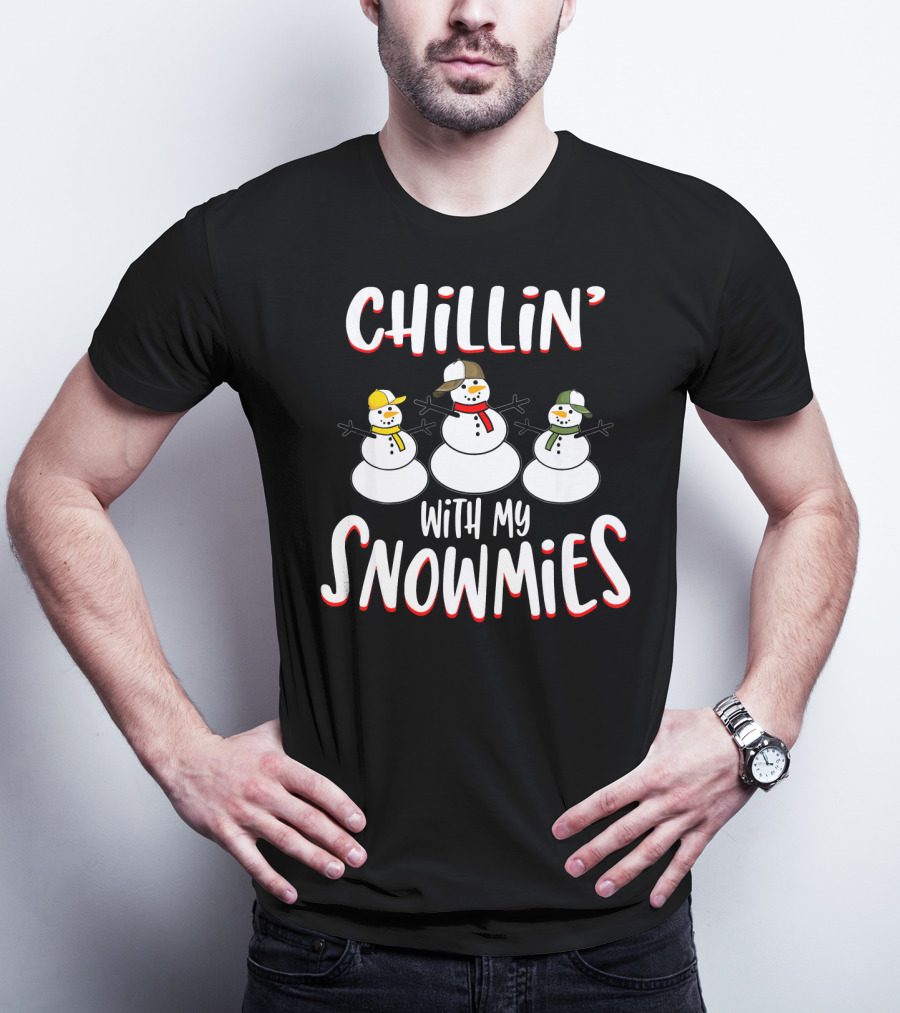 Chillin With My Snowmies Snowman Squad Trio Fun T-Shirt