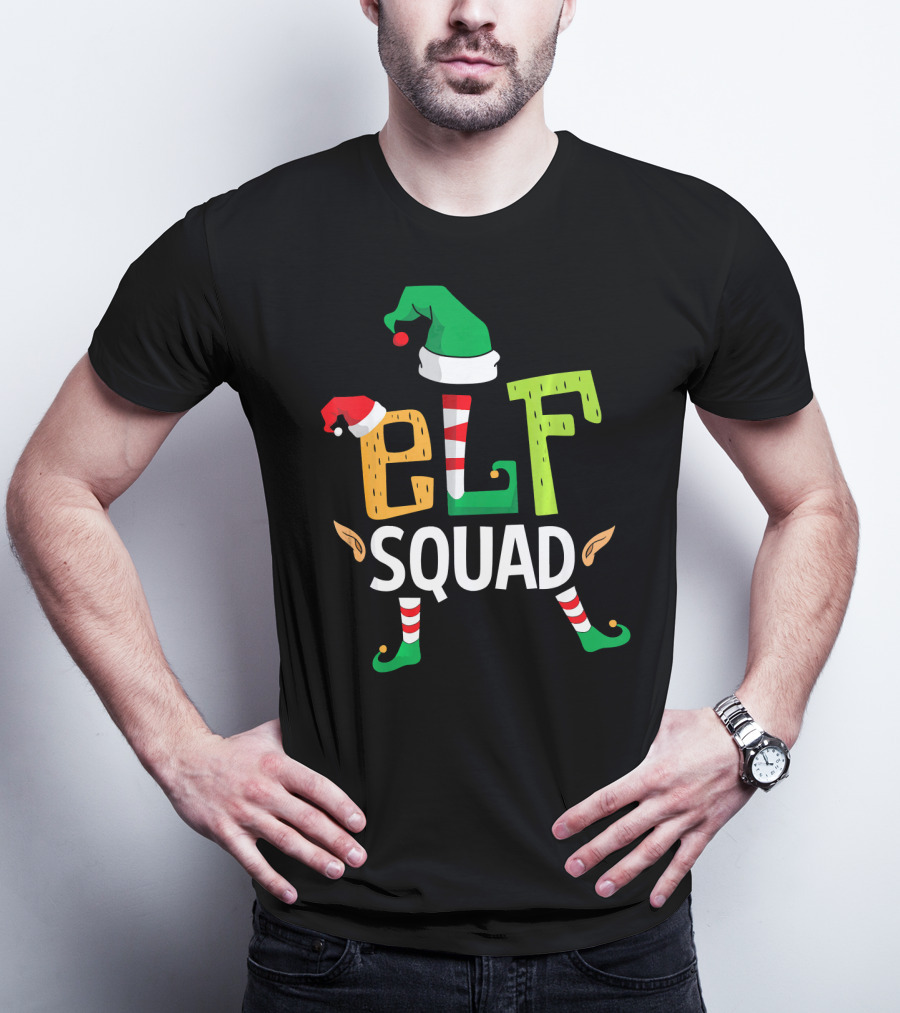 Elf Squad Funny Elves Family Christmas T-Shirt