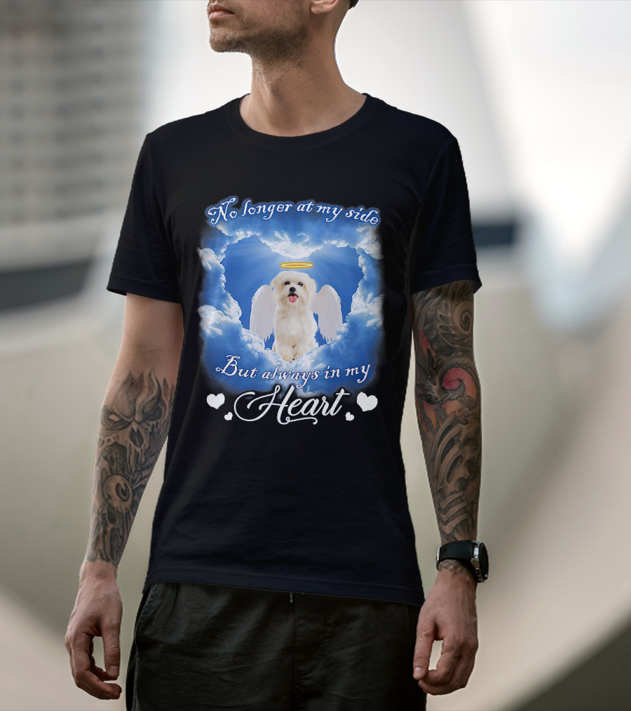 No Longer At My Side But Always In My Heart Dog Angel Clouds T-Shirt