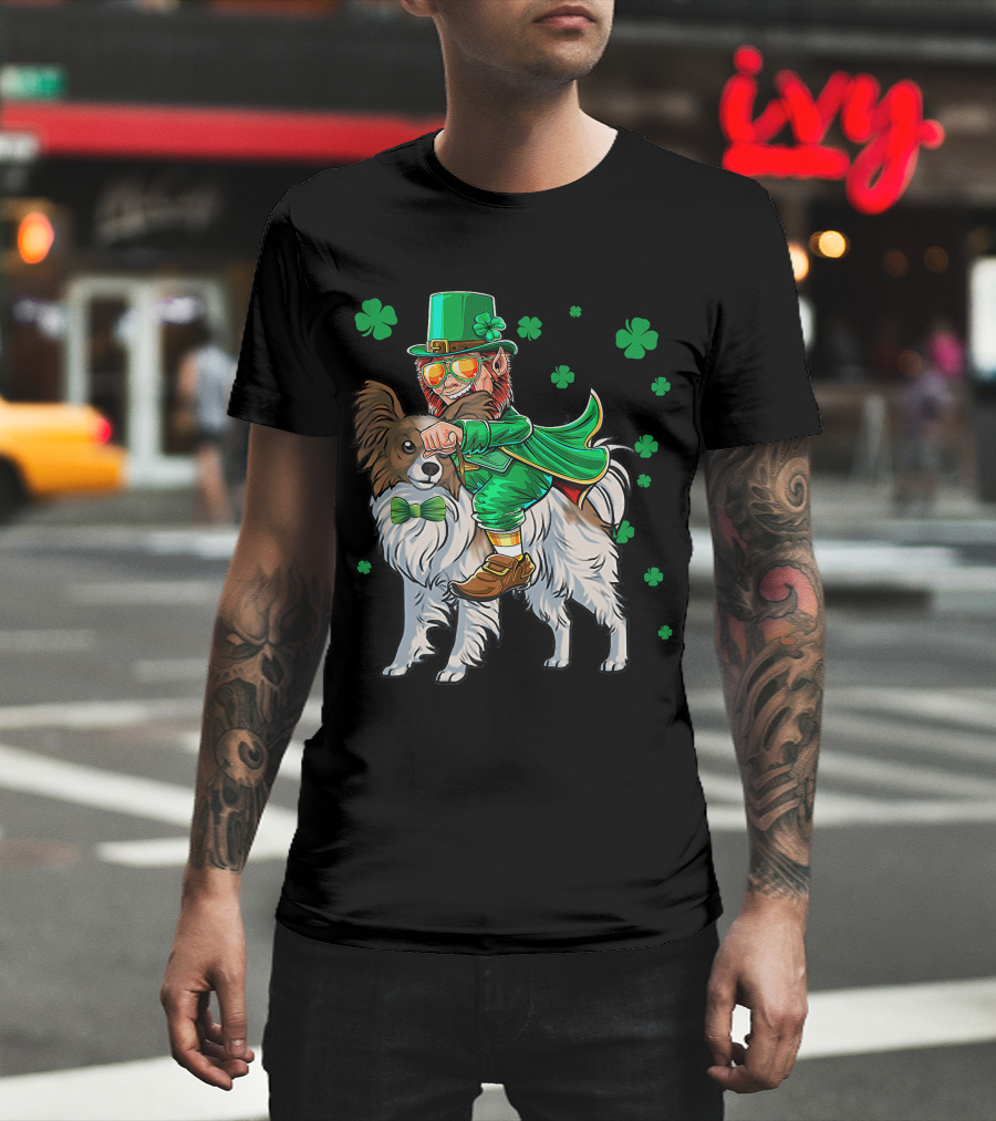 Leprechaun Papillon Shamrock St. Patrick's Day Luck T-Shirt