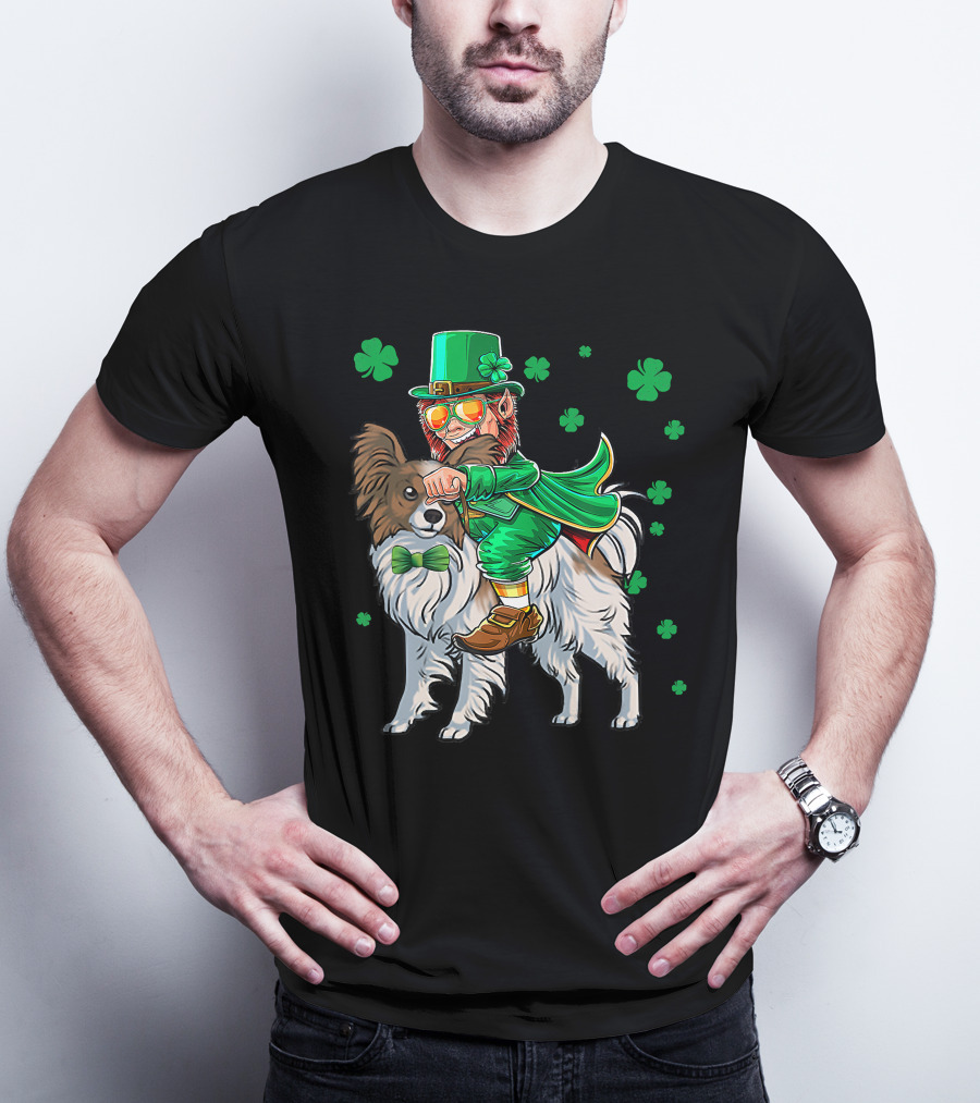Leprechaun Papillon Shamrock St. Patrick's Day Luck T-Shirt