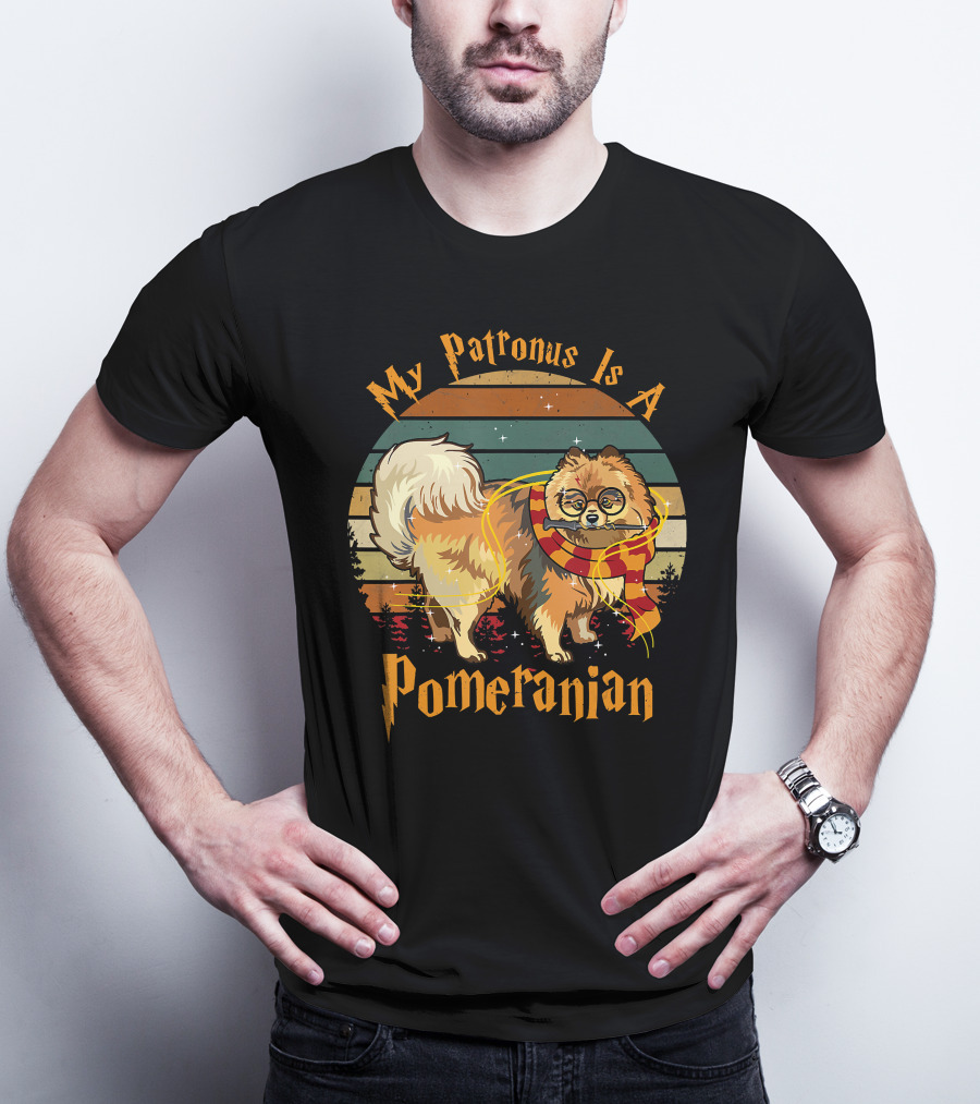 My Patronus Is A Pomeranian Dog With Wizardry And Magic References T-Shirt