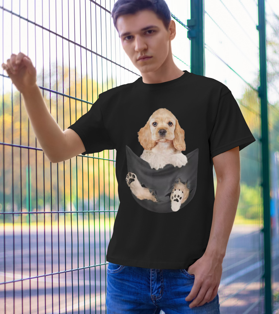 Cocker Spaniel Puppy Cute In The Pocket T-Shirt