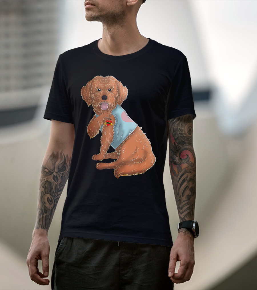 Cockapoo Dog I Love Mom Tattoo T-Shirt