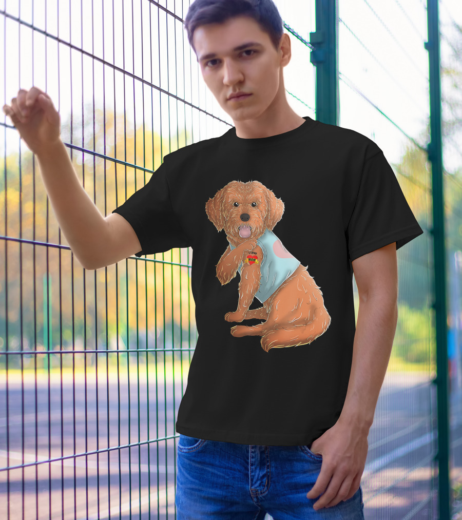 Cockapoo Dog I Love Mom Tattoo T-Shirt