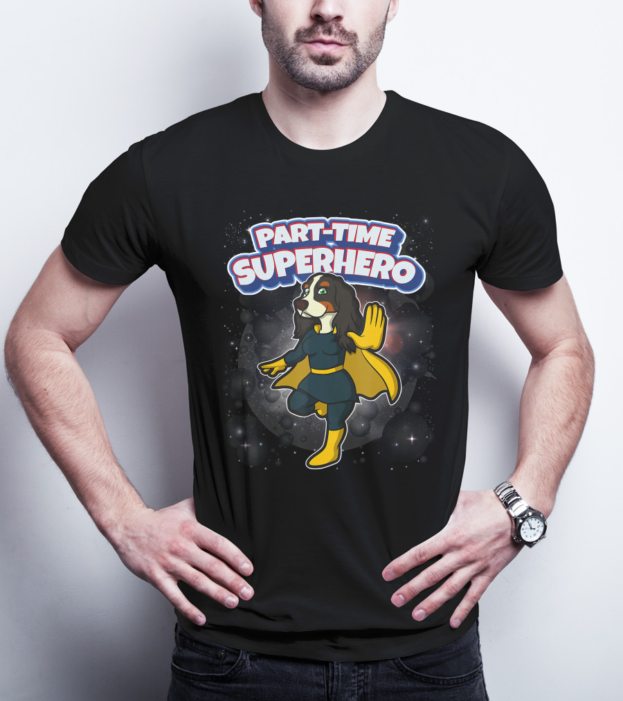 Part-Time Superhero English Cocker Spaniel Comic T-Shirt