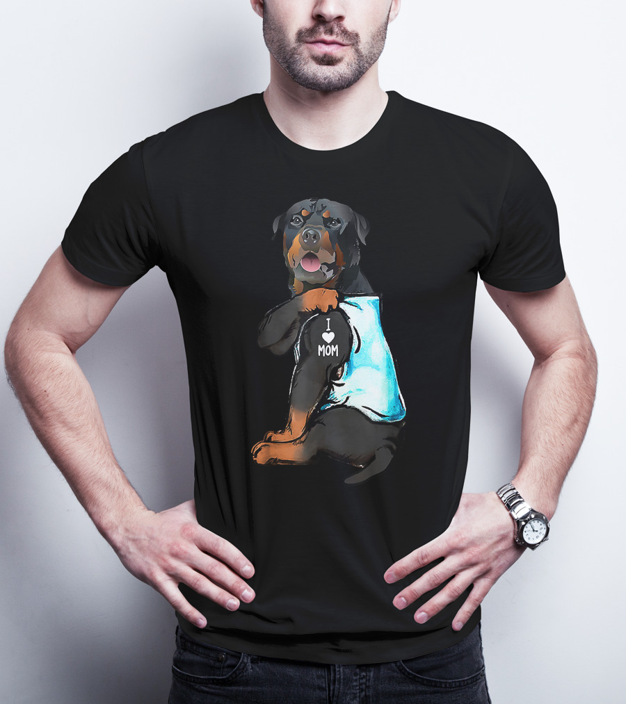 I Love Mom Rottweiler Tattoo T-Shirt
