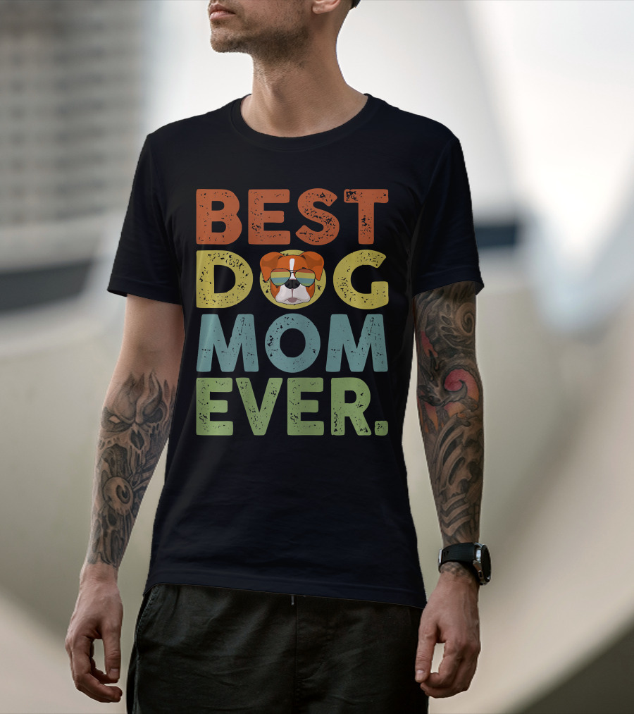 Best Dog Mom Ever Vintage Boxer T-Shirt