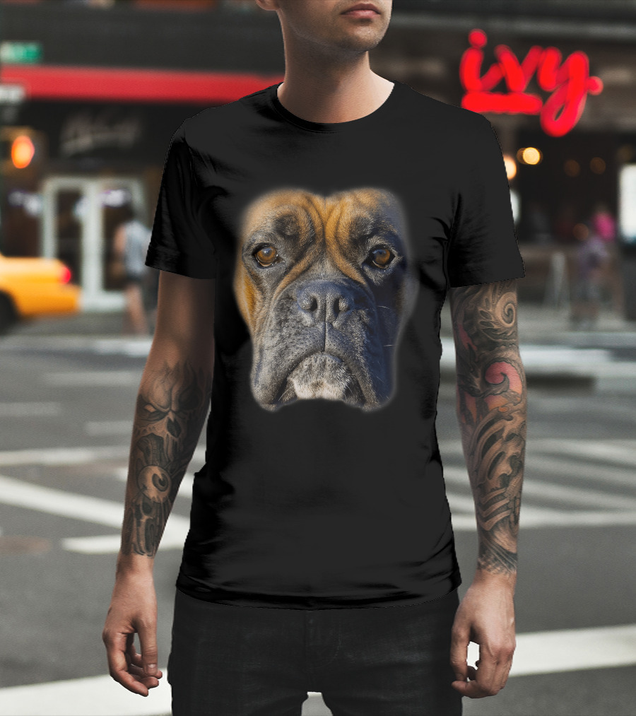 Boxer Dog Face Funny Animal Lover T-Shirt