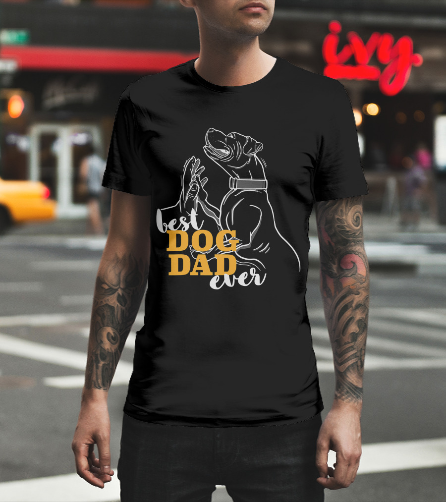 Best Dog Dad Ever Pitbull Boxer T-Shirt