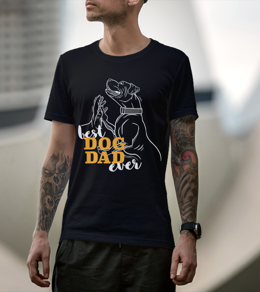 Best Dog Dad Ever Pitbull Boxer T-Shirt