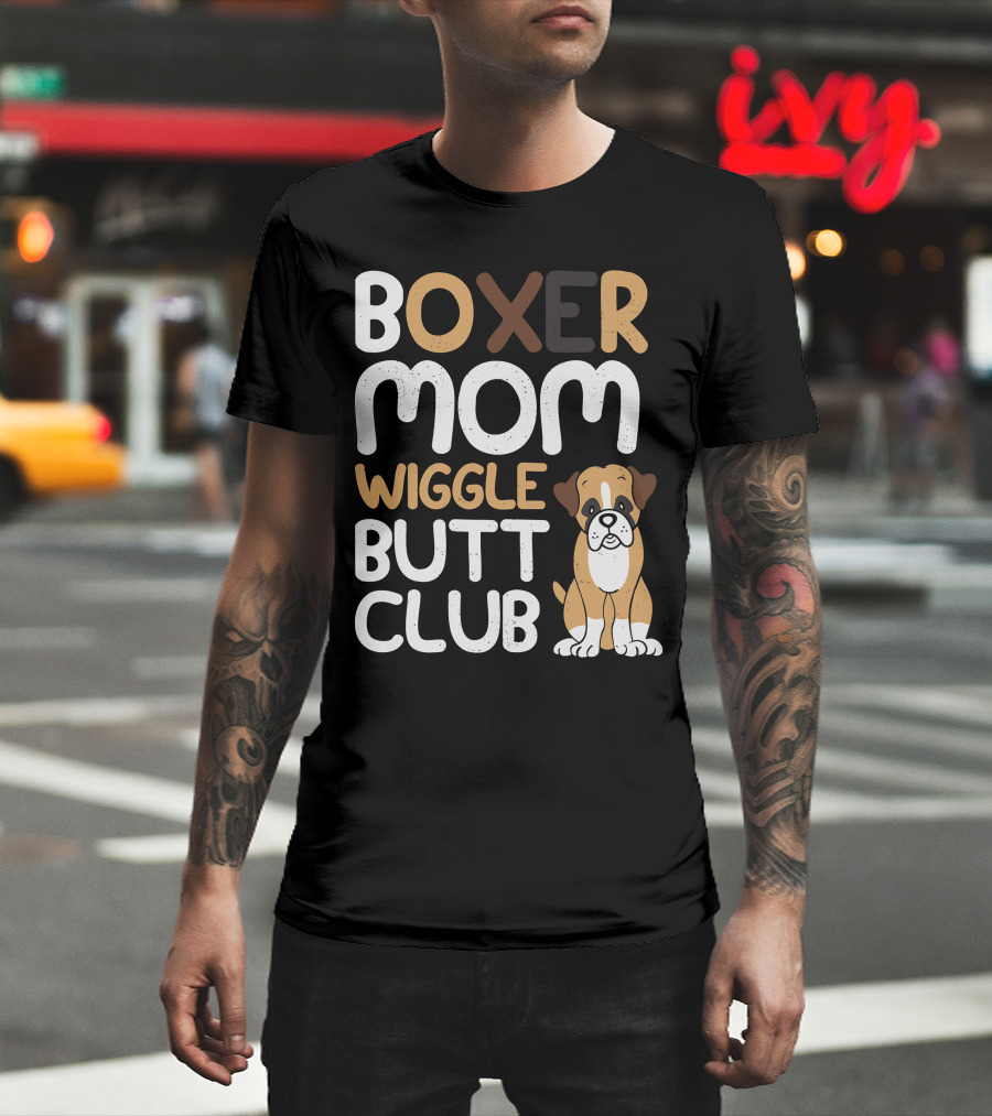 Boxer Mom Wiggle Butt Club Puppy T-Shirt