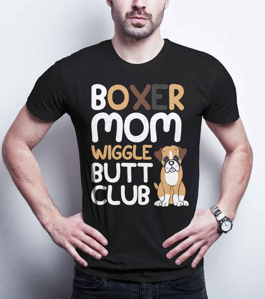 Boxer Mom Wiggle Butt Club Puppy T-Shirt