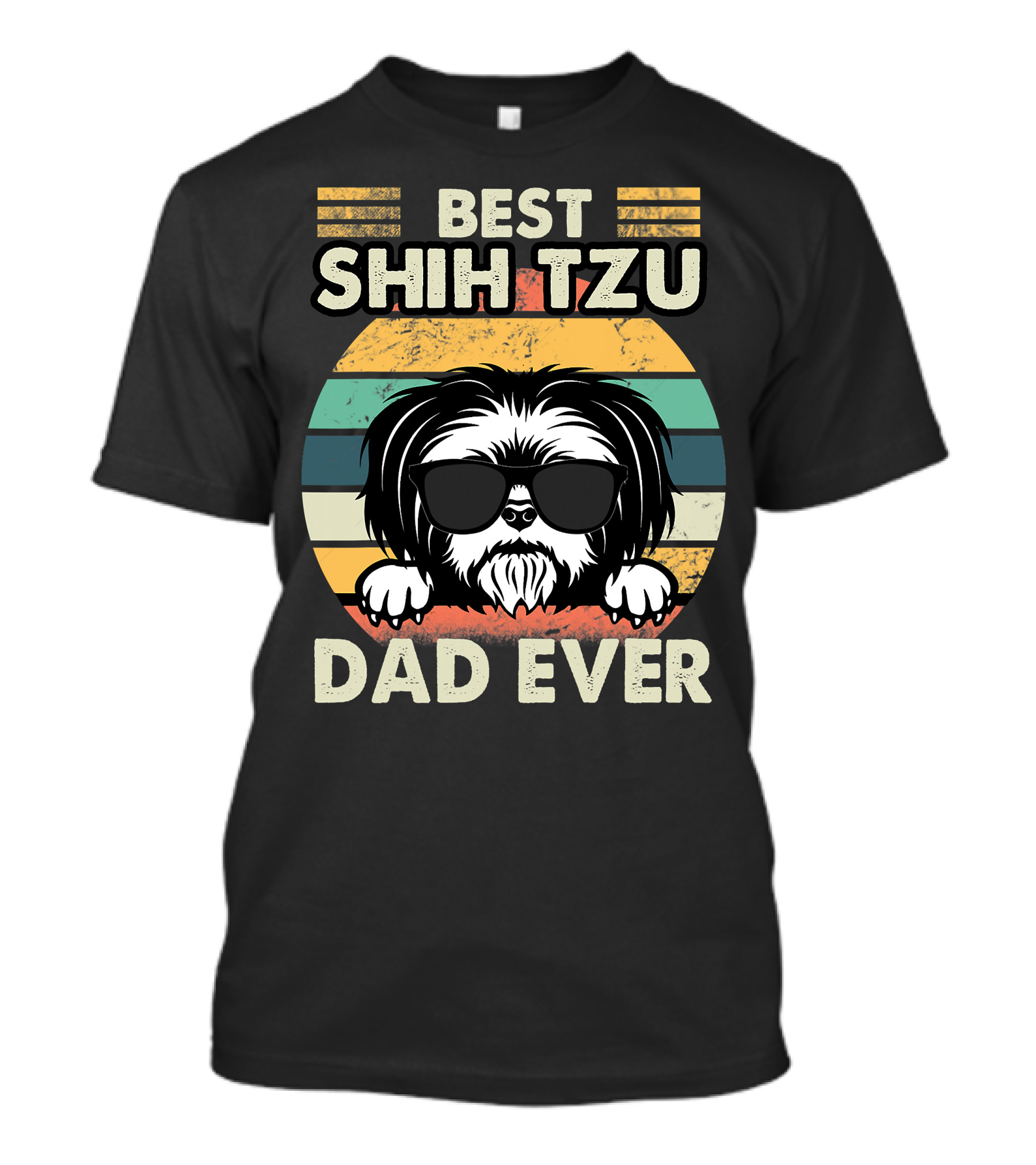 Best Shih Tzu Dad Ever Vintage T-Shirt
