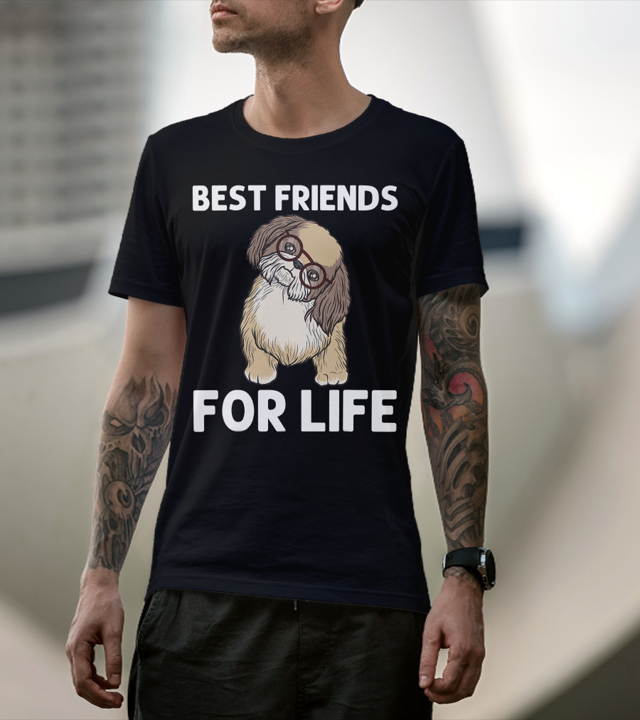 Best Friends For Life Cool Shih Tzu Puppy Pet T-Shirt