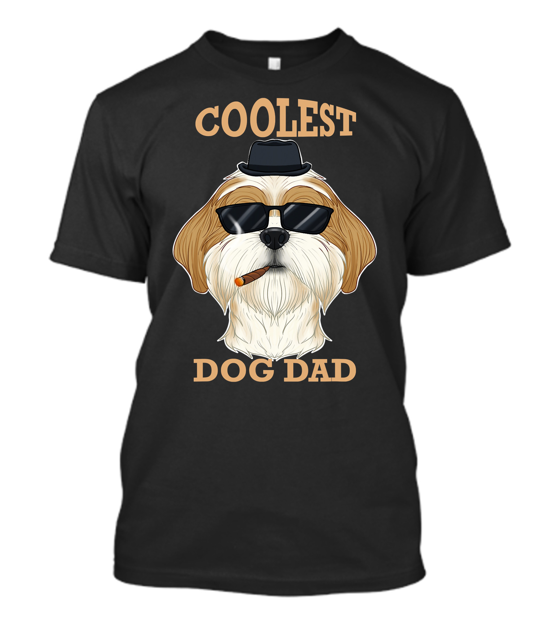 Coolest Dog Dad I Shih Tzu Dad I Shih Tzu With Hat And Sunglasses T-Shirt