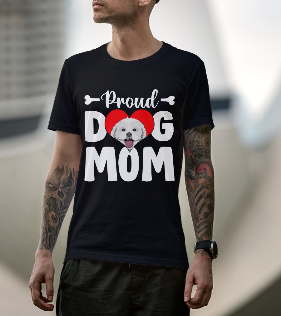 Proud Shih Tzu Dog Mom Heart T-Shirt