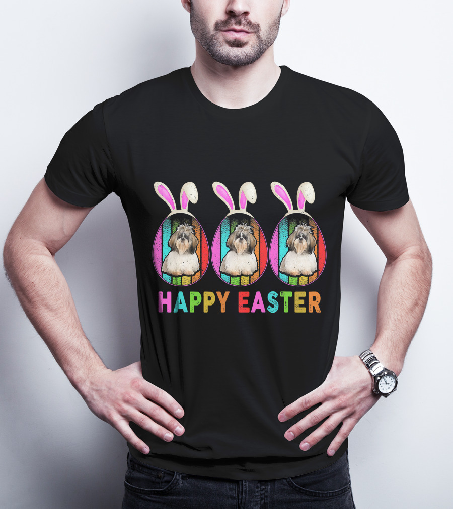 Happy Easter Bunny Ear SHIH TZU T-Shirt