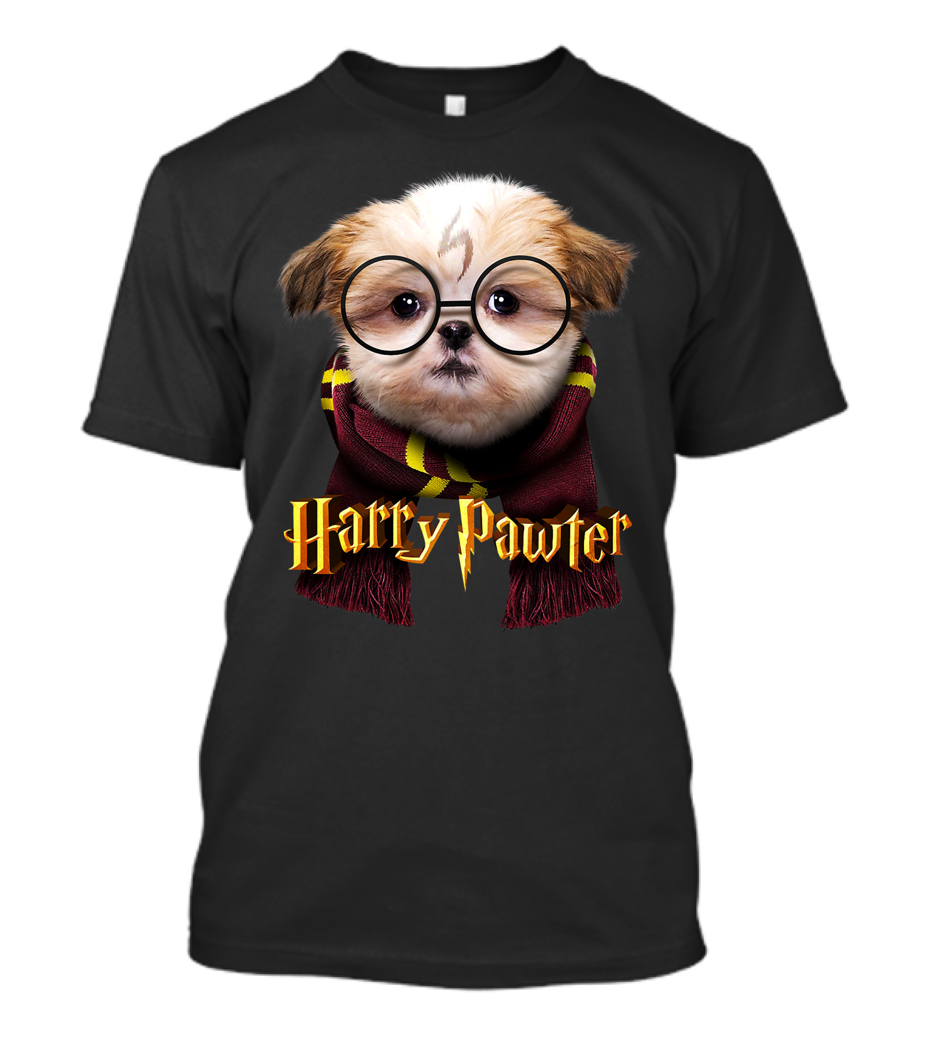 Harry Pawter Shih Tzu Puppy With Glasses And Scarf T-Shirt