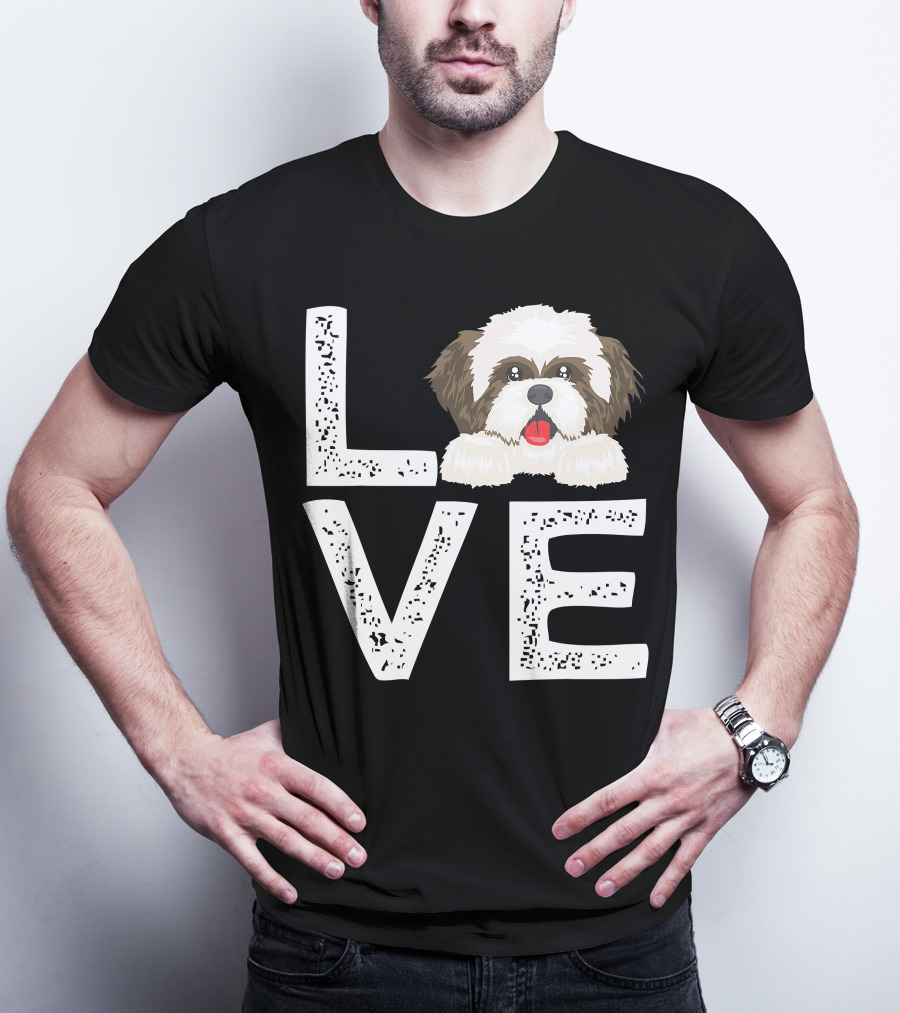 I Love My Shih Tzu Funny Shih Tzu Dog Lover Cute Shih Tzu Love T-Shirt