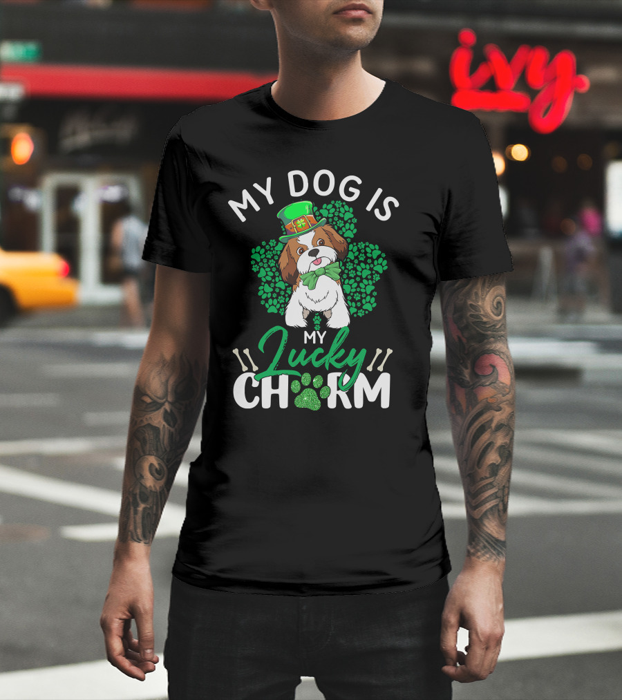 My Shih Tzu Lucky Charm Dog Lover St Patrick's Day T-Shirt