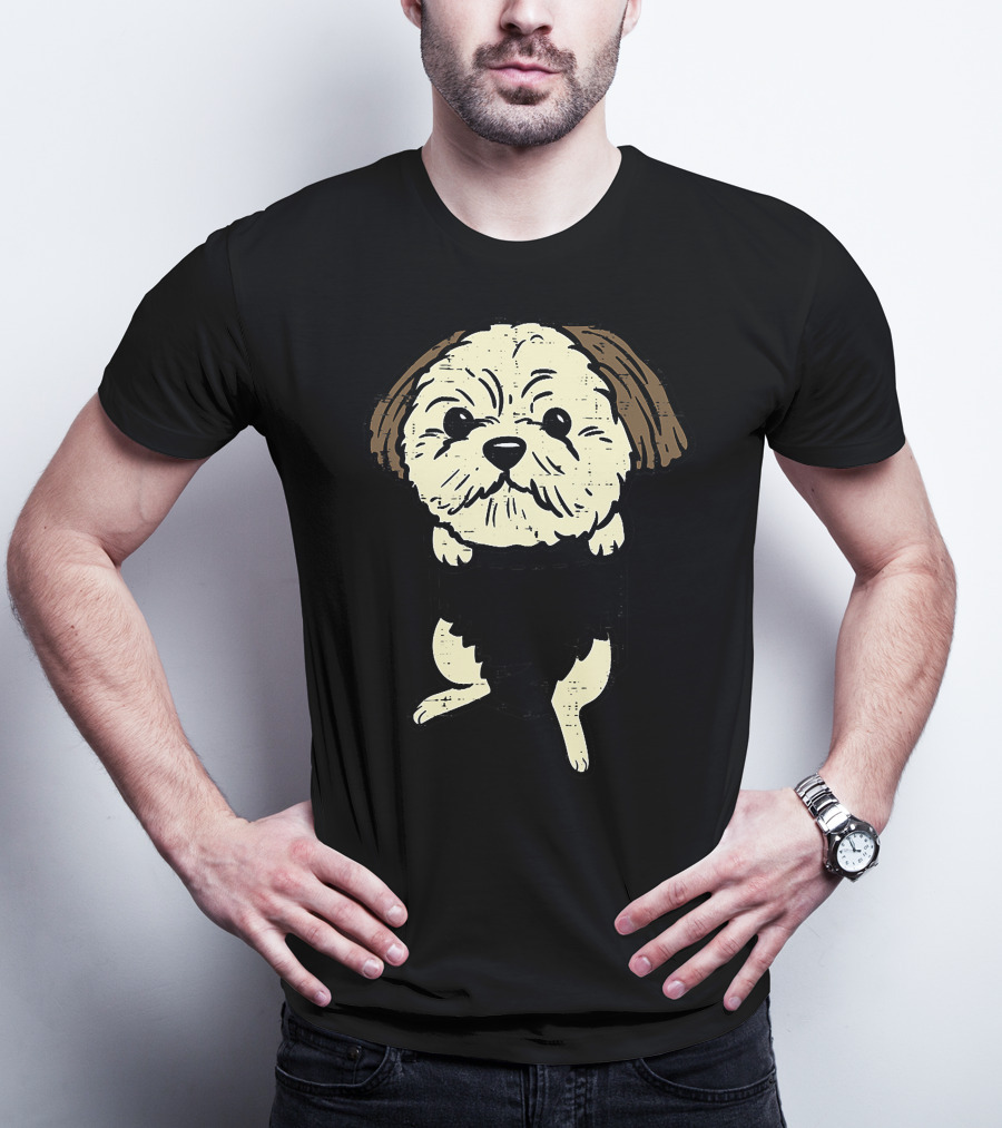 Shih Tzu Pocket Feet Cute Animal Pet T-Shirt