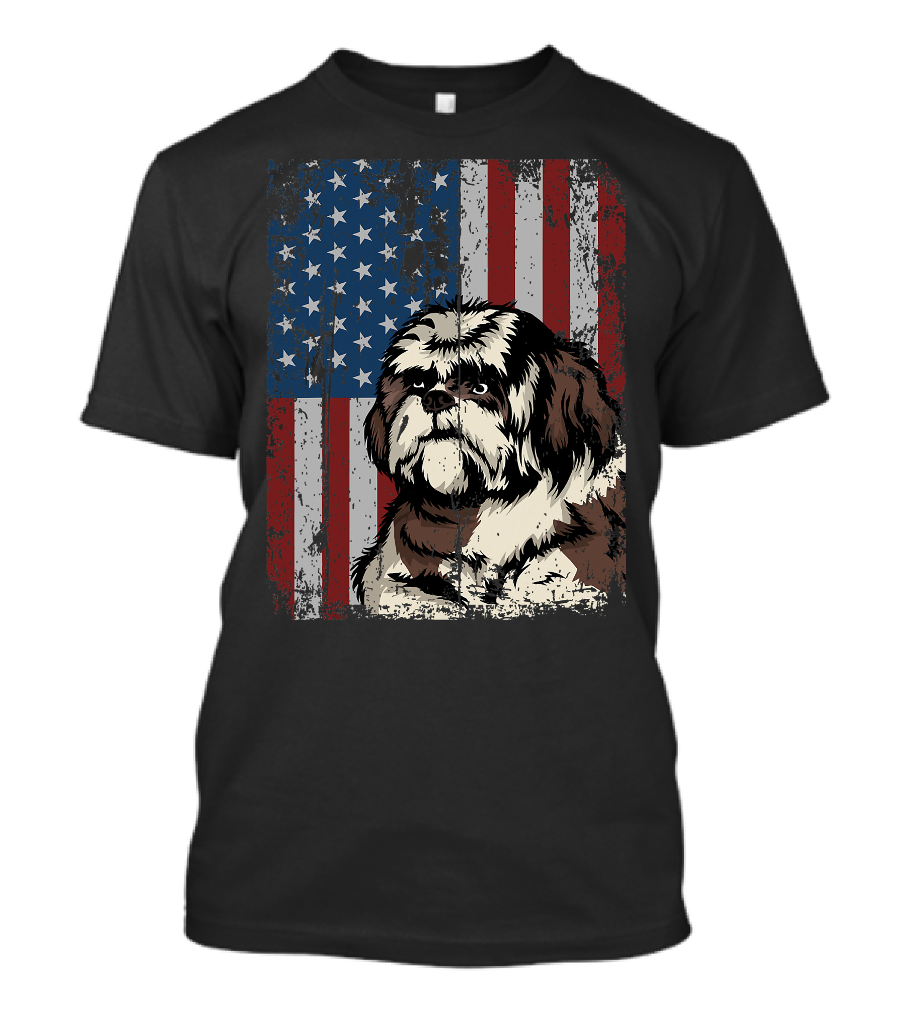 Shih Tzu American Flag Patriotic Owner T-Shirt