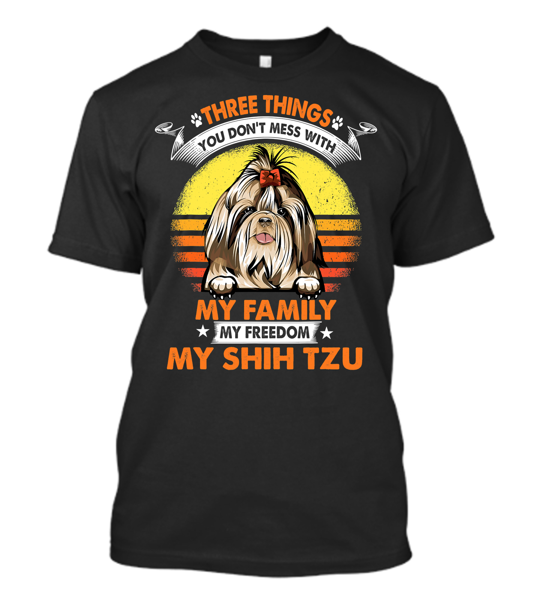 Three Things My Family My Shih Tzu T-Shirt