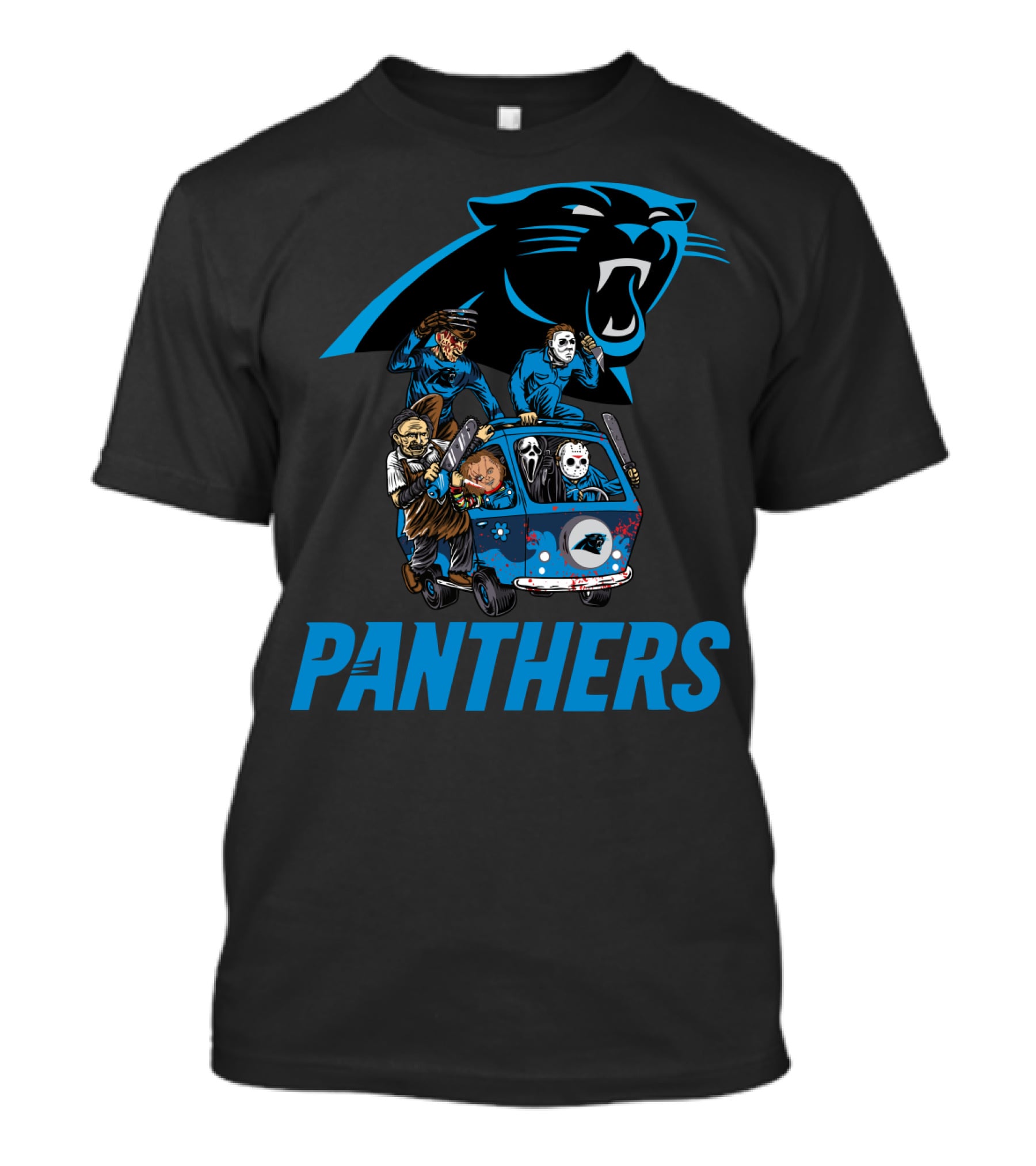 Panthers Horror Movie Icons In Van T-Shirt