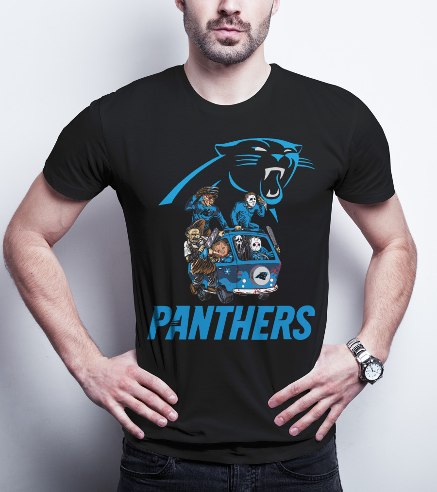 Panthers Horror Movie Icons In Van T-Shirt