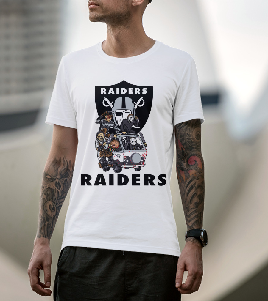 Raiders Horror Movies Edition Retro Van Halloween Crossover T-Shirt