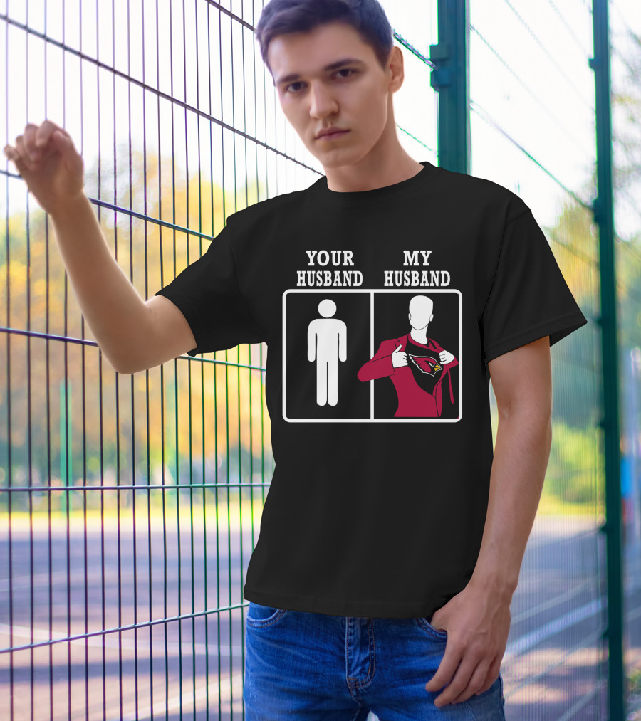 Your Husband My Husband Arizona Cardinals Logo Superman Style T-Shirt