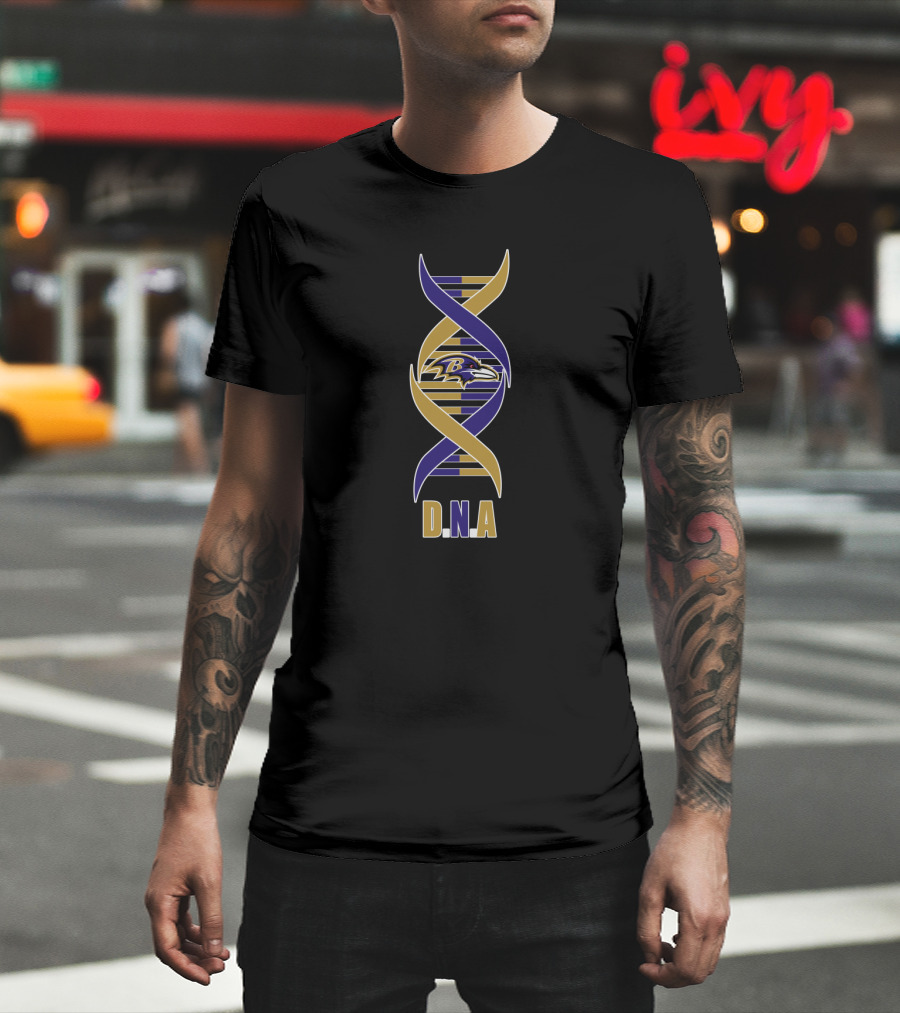 Baltimore Ravens Dna Ravens Logo In Dna Helix T-Shirt