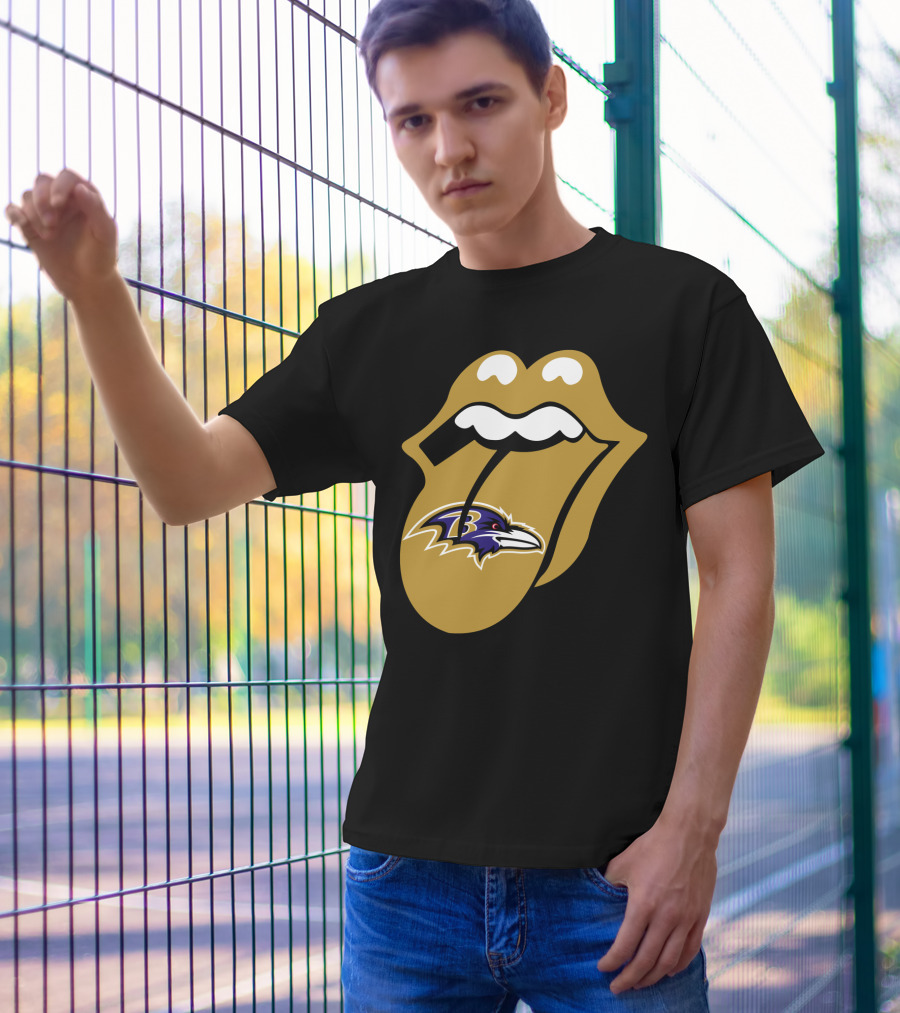 Baltimore Ravens Rolling Stones Tongue T-Shirt