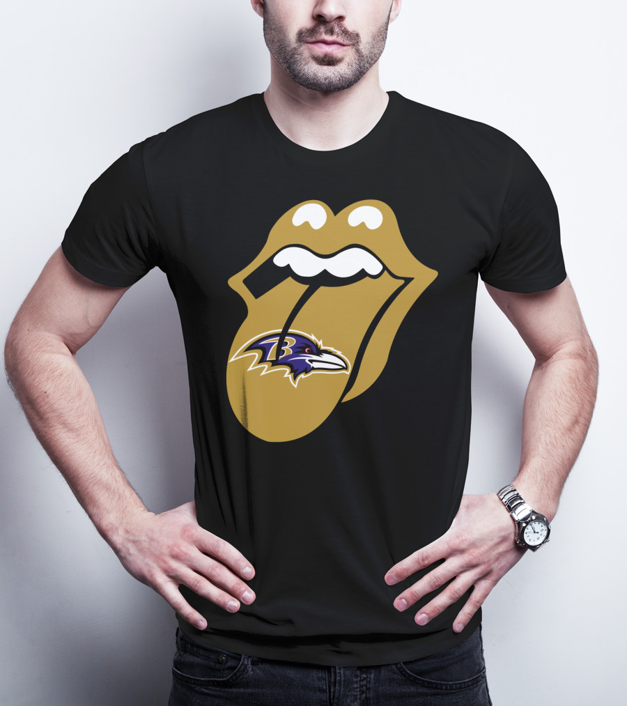 Baltimore Ravens Rolling Stones Tongue T-Shirt