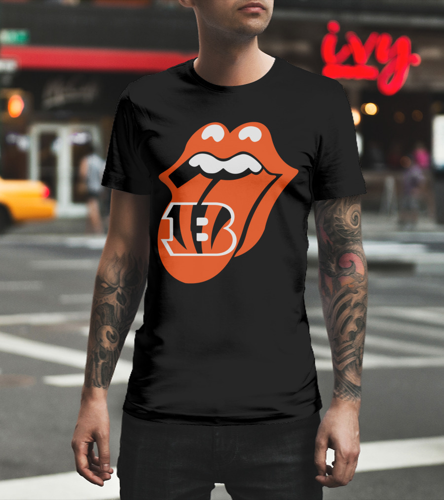 Cincinnati Bengals Iconic Tongue Logo Fusion T-Shirt