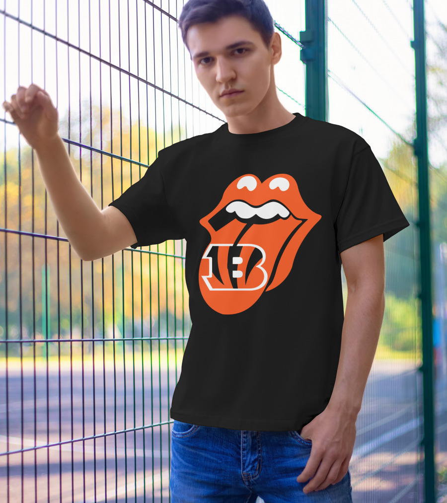 Cincinnati Bengals Iconic Tongue Logo Fusion T-Shirt