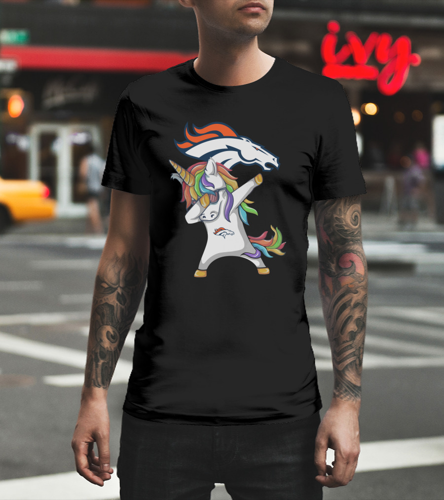 Denver Broncos Dabbing Unicorn With Team T-Shirt