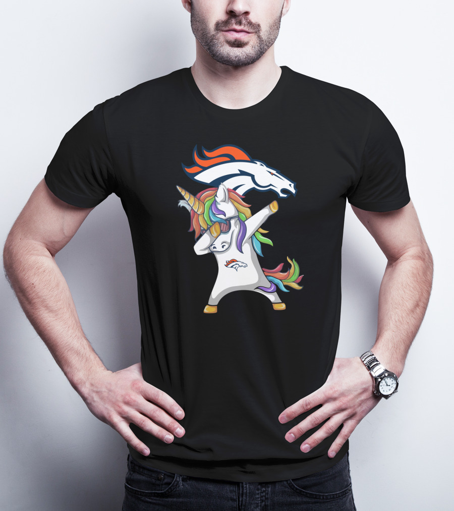 Denver Broncos Dabbing Unicorn With Team T-Shirt