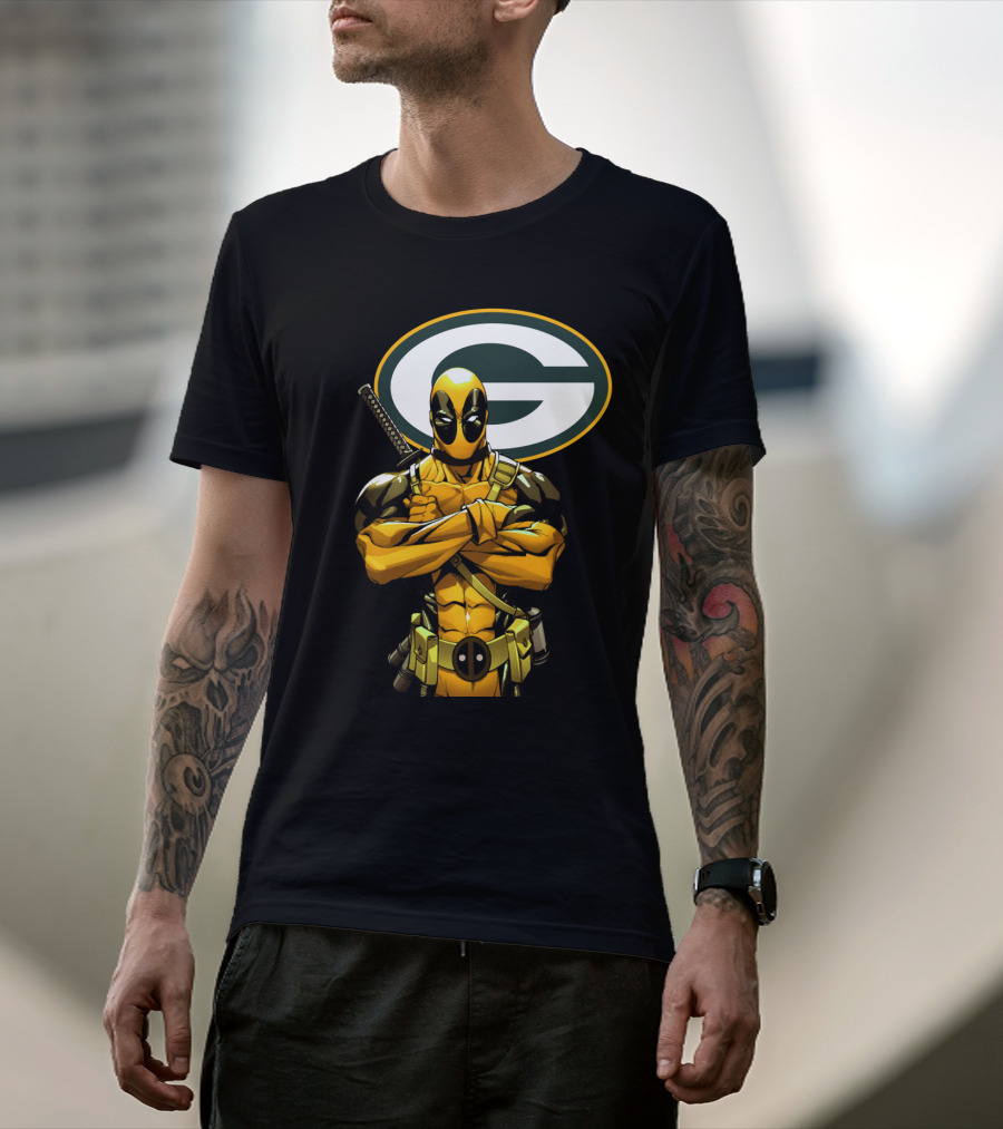 Green Bay Packers Deadpool Crossover T-Shirt