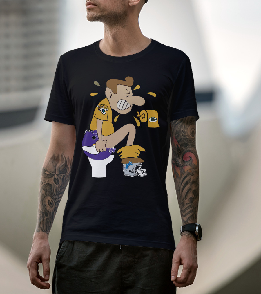 Jacksonville Jaguars Vs Vikings Packers Lions Nfl Rivalry Humor T-Shirt
