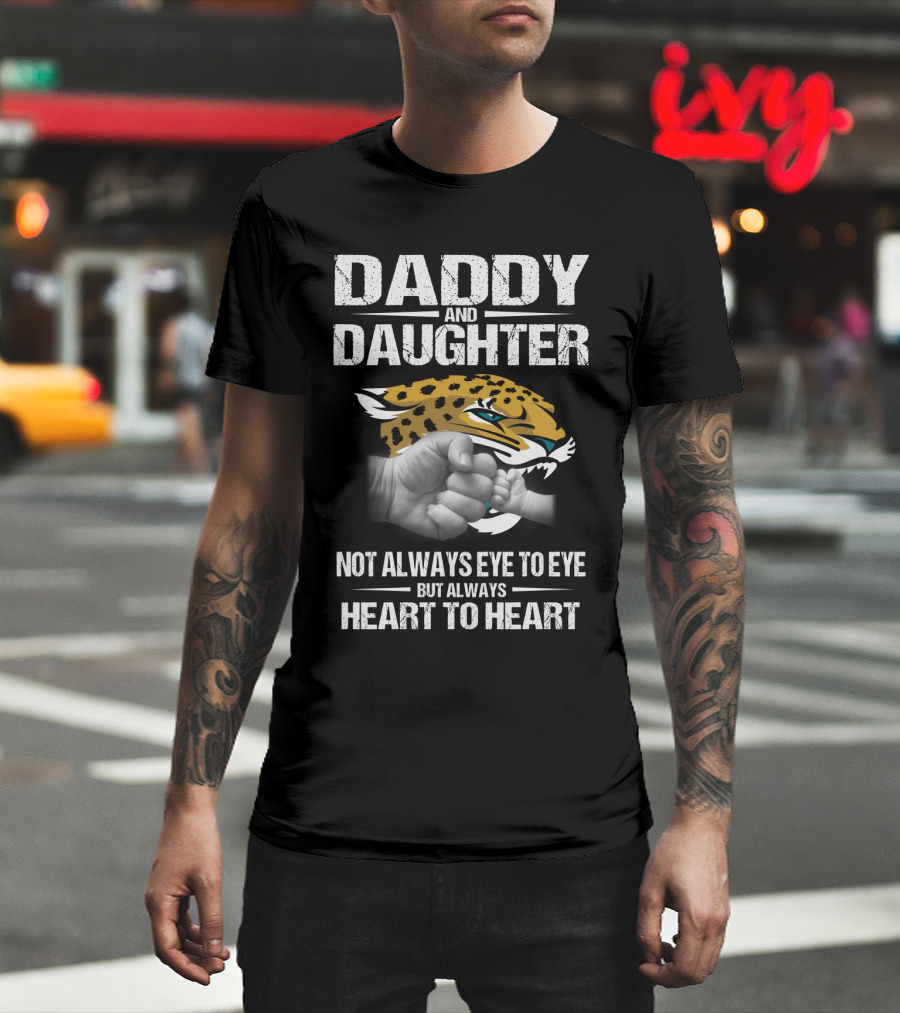Daddy And Daughter Heart To Heart Jaguars Fist Bump T-Shirt